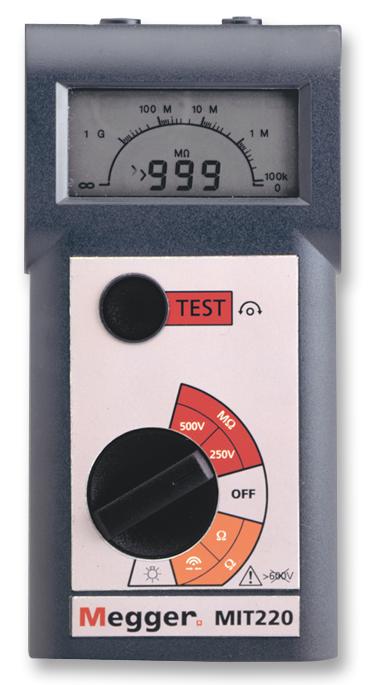 MIT220-EN - Megger - Insulation Tester, Digital Megohmmeter, 250V