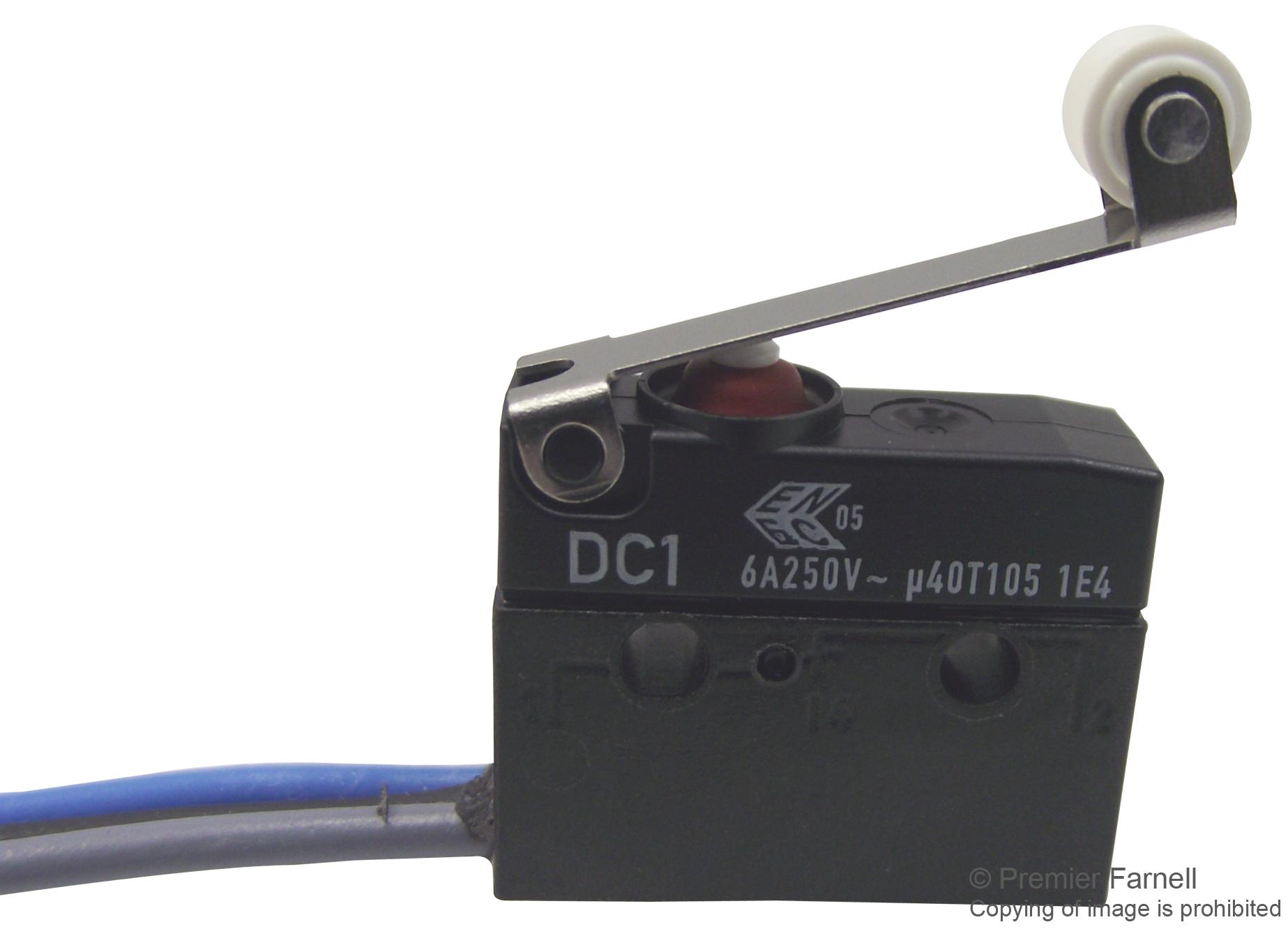 DC1C-C3RC - Zf - Microswitch, Snap Action, Roller Lever
