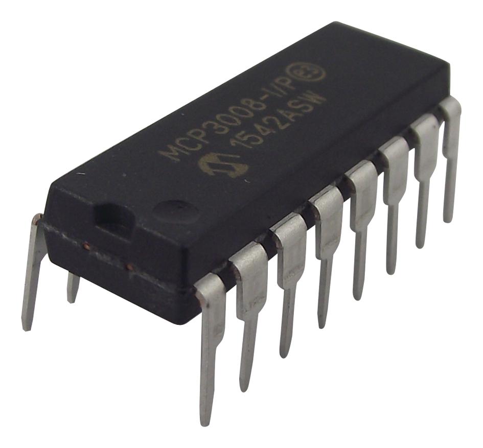 MCP3008-I/P - Microchip - Analogue to Digital Converter, Octal, 10 bit