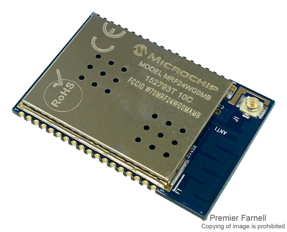 MRF24WG0MB-I/RM - Microchip - Module, Wi-Fi Transmitter, U.Fl External Antenna Connector