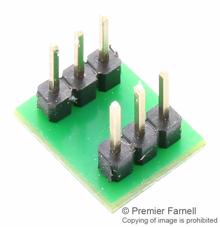 LCQT-SOT23-6 - Aries - IC Adapter, 6-SOT23 to 6-DIP, 2.54mm Pitch Spacing