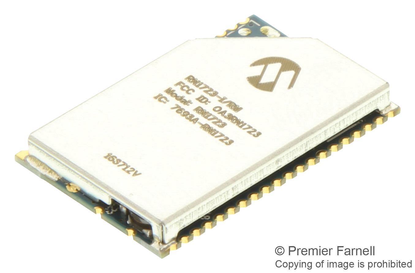 RN1723-I/RM100 - Microchip - Wireless LAN Module, 802.11 b/g, 2.4GHz IEEE Standard