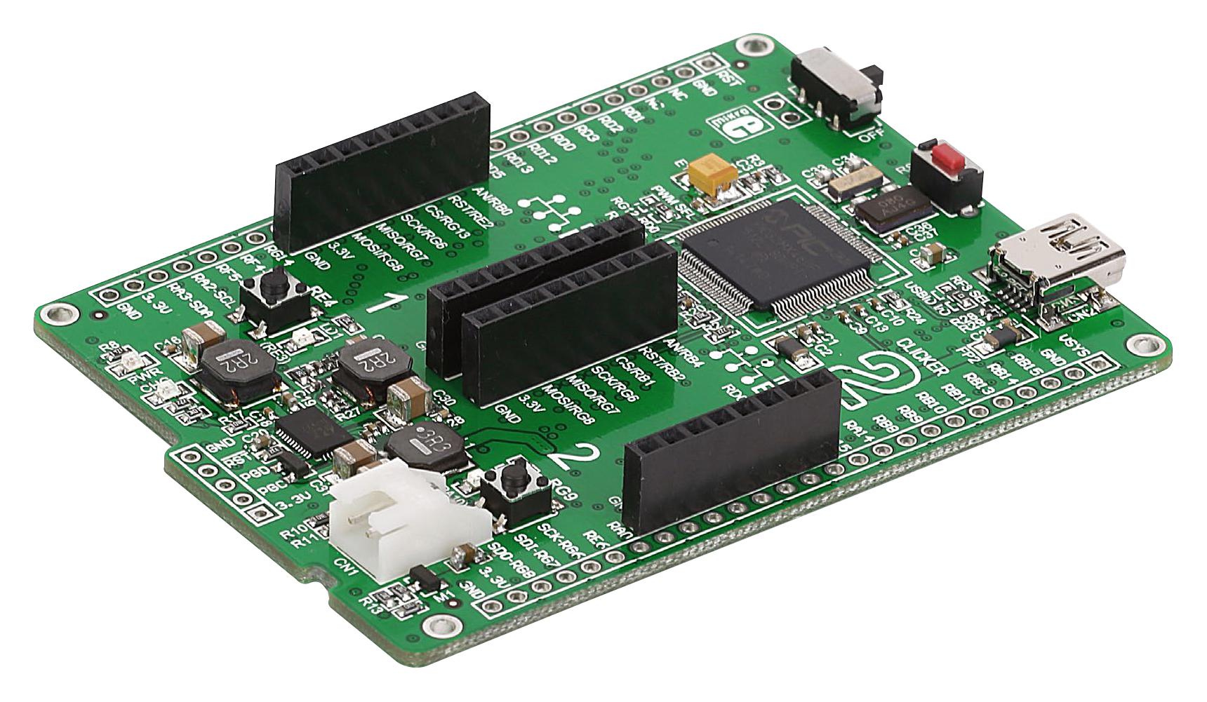 MIKROE-1717 - Mikroelektronika - Development Board, PIC32MX460F512L MCU, USB Mini-B
