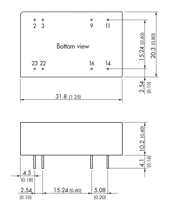 TEN 6-2411N - Traco Power - Isolated Through Hole DC/DC Converter, ITE, 2:1