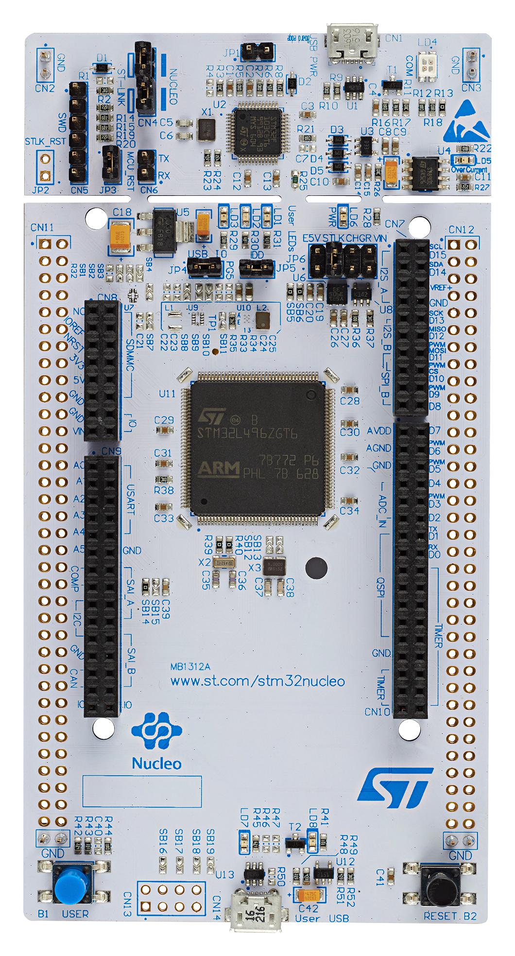 NUCLEO-L496ZG - Stmicroelectronics - Development Board, STM32 Nucleo-144, STM32L496ZG MCU