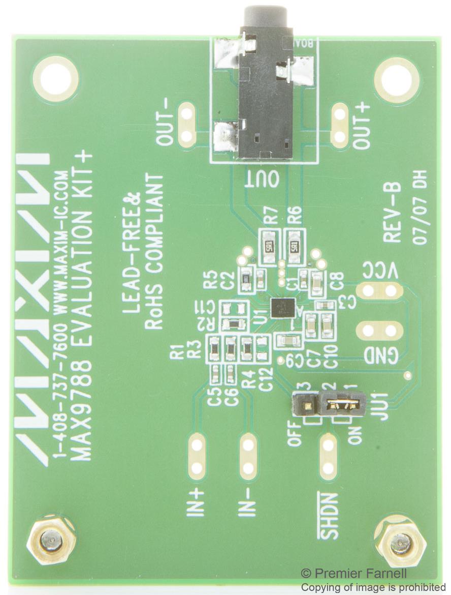 MAX9788EVKIT+ - Analog Devices - Evaluation Kit, MAX9788 14VP-P Class G ...