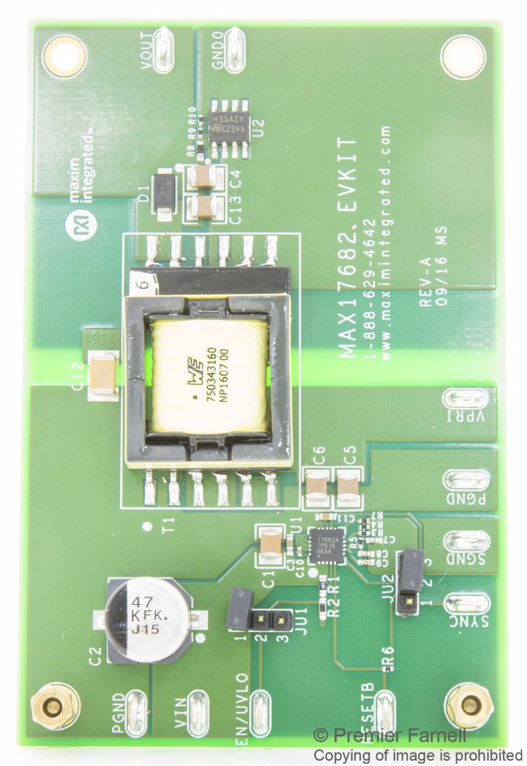 MAX17682EVKIT# - Analog Devices - Evaluation Kit, MAX17682 Isolated-Buck DC-DC Converter ...