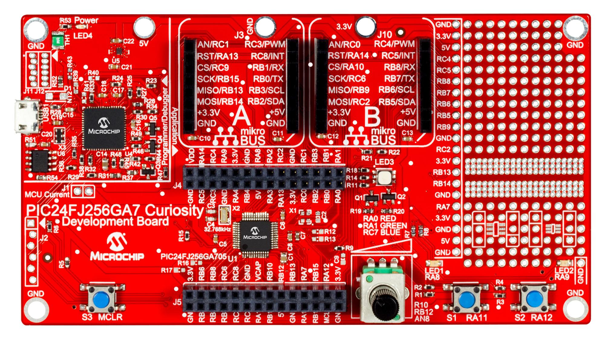 DM240016 - Microchip - Development Board, PIC24FJ256GA7 eXtreme Low Power MCU, Integrated ...