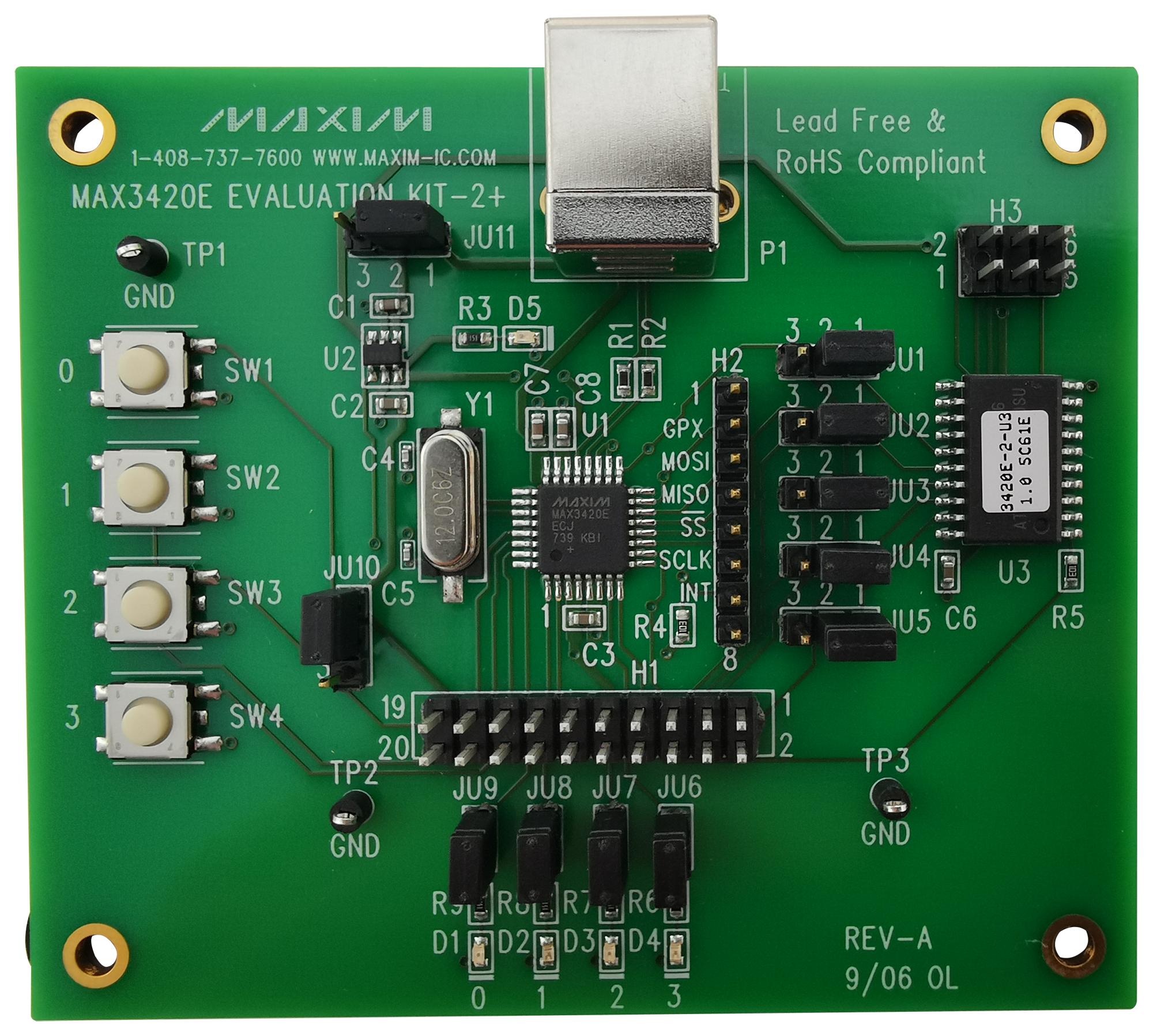 MAX3420EEVKIT-2+ - Analog Devices - Evaluation Board, MAX3420EEV USB Peripheral Controller