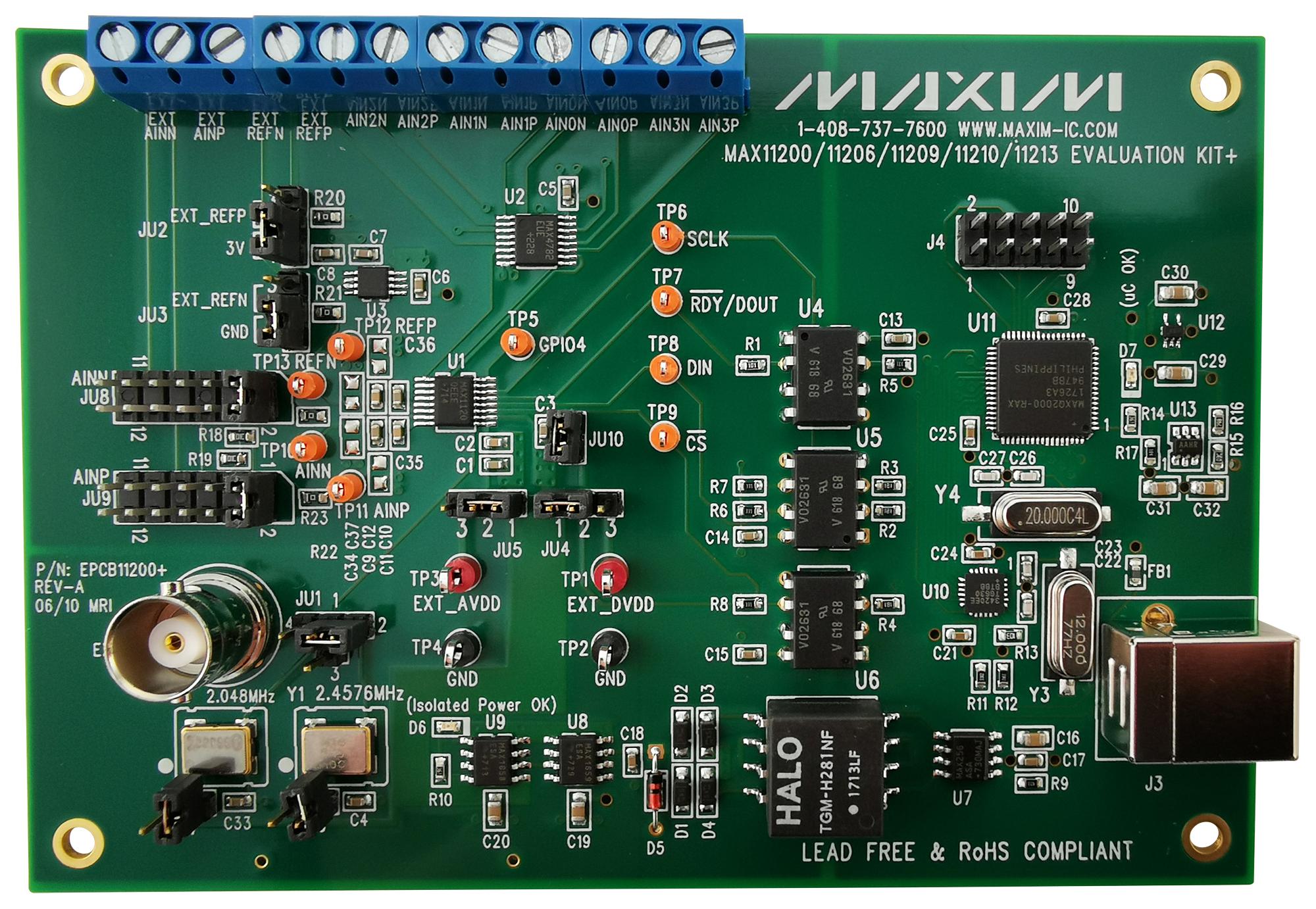 MAX11200EVKIT+ - Analog Devices - Evaluation Board, MAX11200 ADC, Delta-Sigma