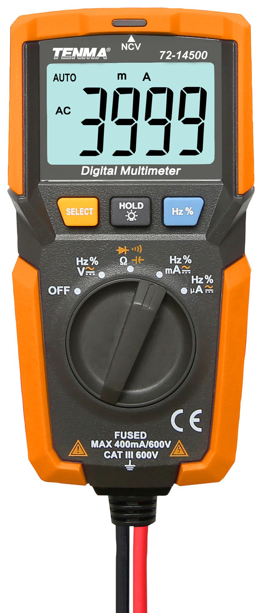 72-14500 - Tenma - Handheld Digital Multimeter, Pocket Size, Auto / Manual