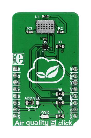 MIKROE-3056 - Mikroelektronika - Add-On Board, Air Quality (IAQ) 5 Click Board, MiCS-6814 Gas Sensor