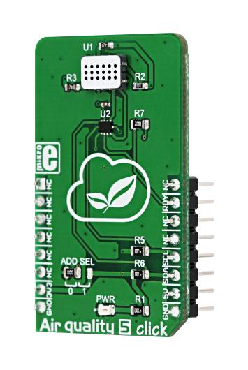 MIKROE-3056 - Mikroelektronika - Add-On Board, Air Quality (IAQ) 5 Click Board, MiCS-6814 Gas Sensor