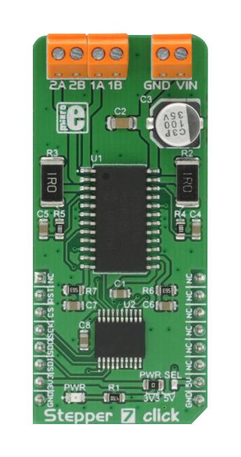 MIKROE-2912 - Mikroelektronika - Add-On Board, Stepper 7 Click Board, Stepper Motor Driver