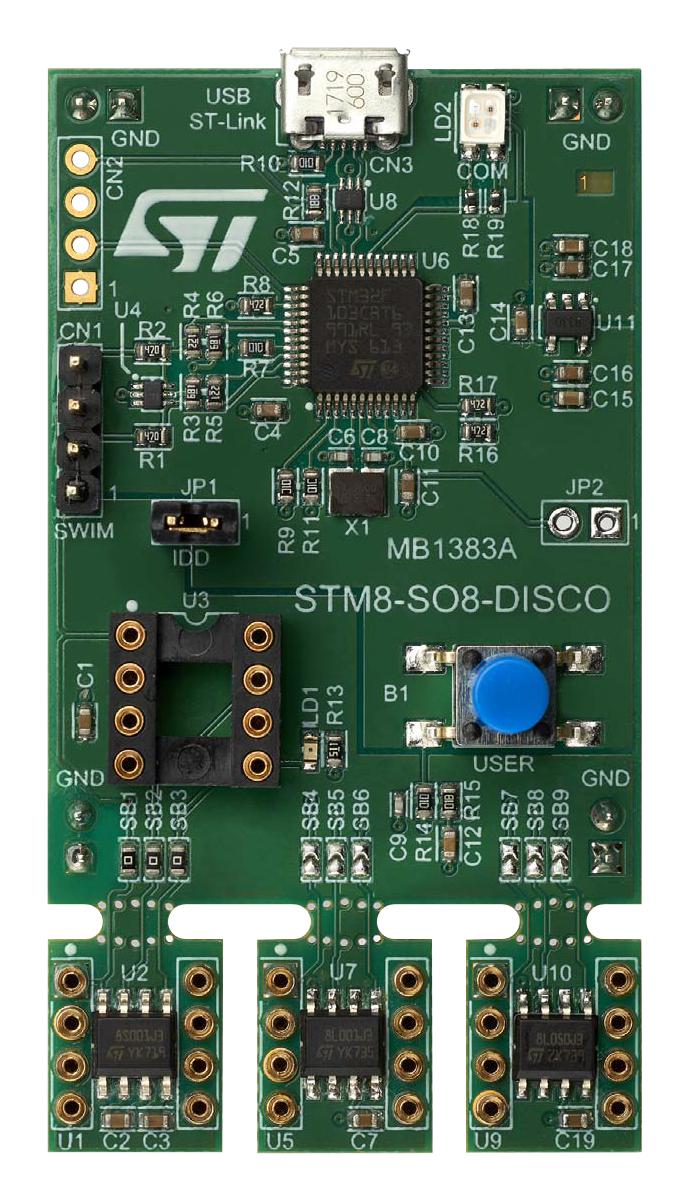 STM8-SO8-DISCO - Stmicroelectronics - Evaluation Board, STM8 Discovery Kit, STM8S/L Value Line MCUs