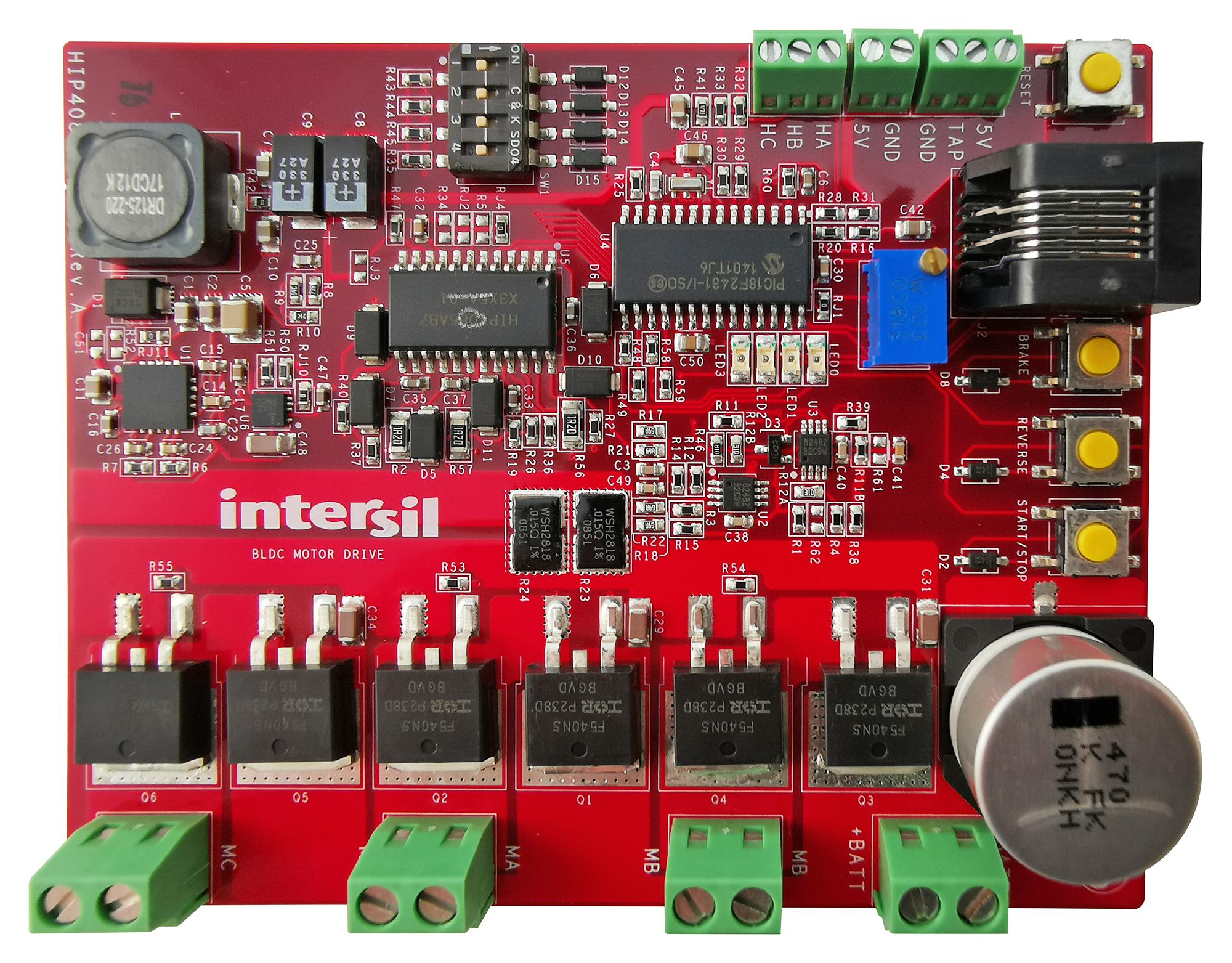 HIP4086DEMO1Z - Renesas - Evaluation Board, HIP4086 Motor Driver, 3-Phase HIP4086DEMO1Z - Renesas - Evaluation Board, HIP4086 Motor Driver, 3-Phase