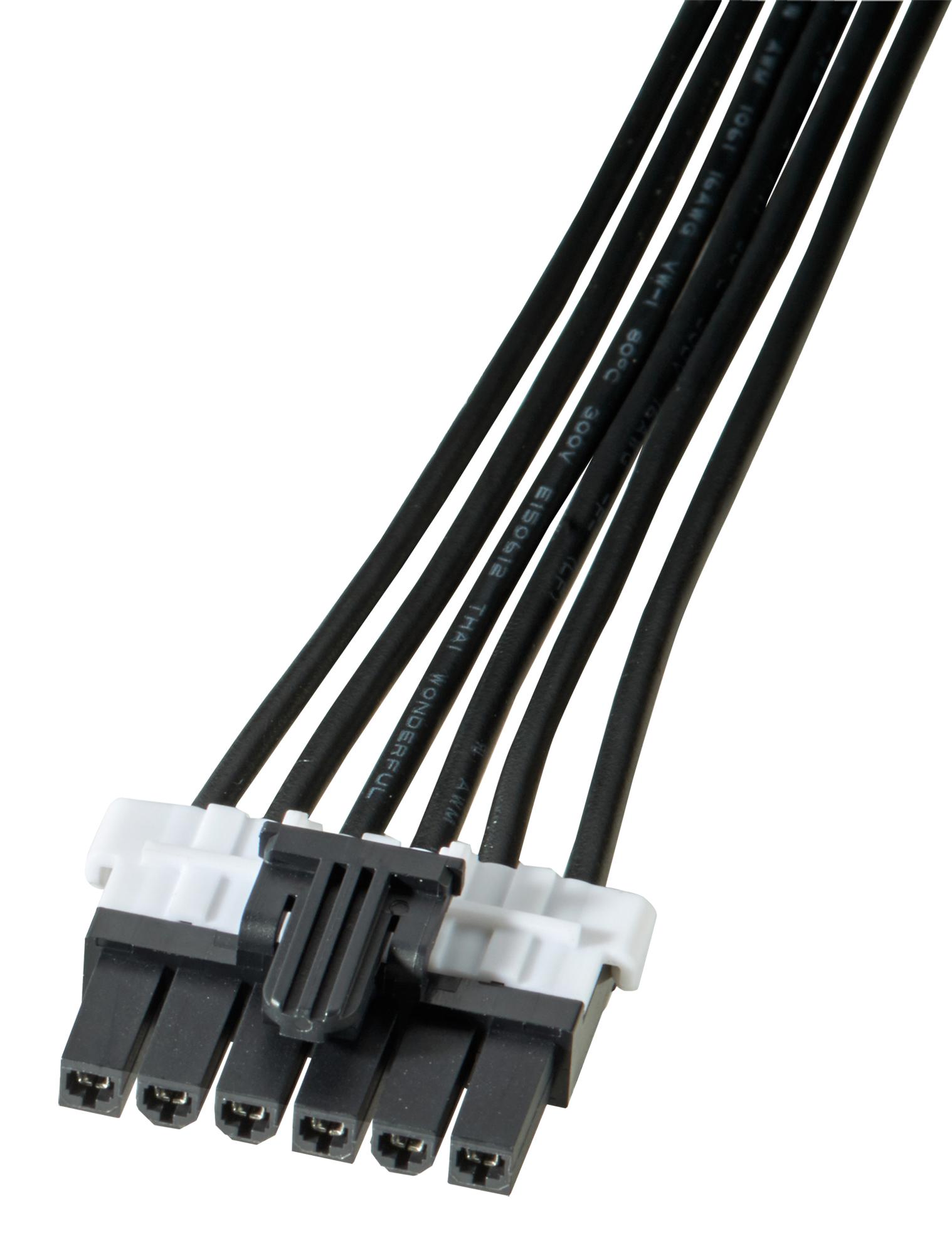 145135-0600 - Molex - Cable Assembly, Mini-Fit TPA Receptacle to Mini-Fit TPA Receptacle, 6 Ways