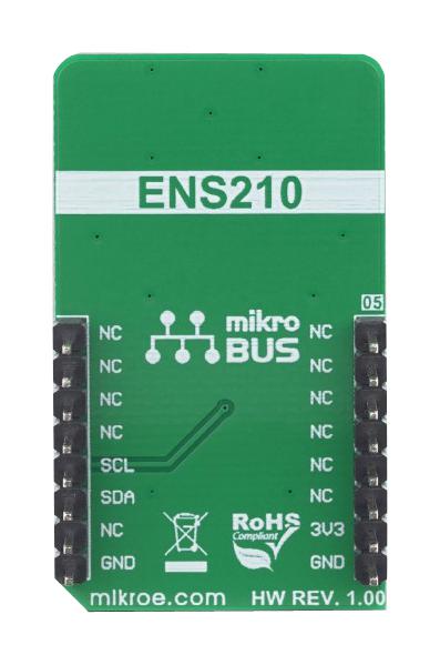 MIKROE-3270 - Mikroelektronika - Add-On Board, Temp&Hum 6 Click Board, ENS210 Temperature ...