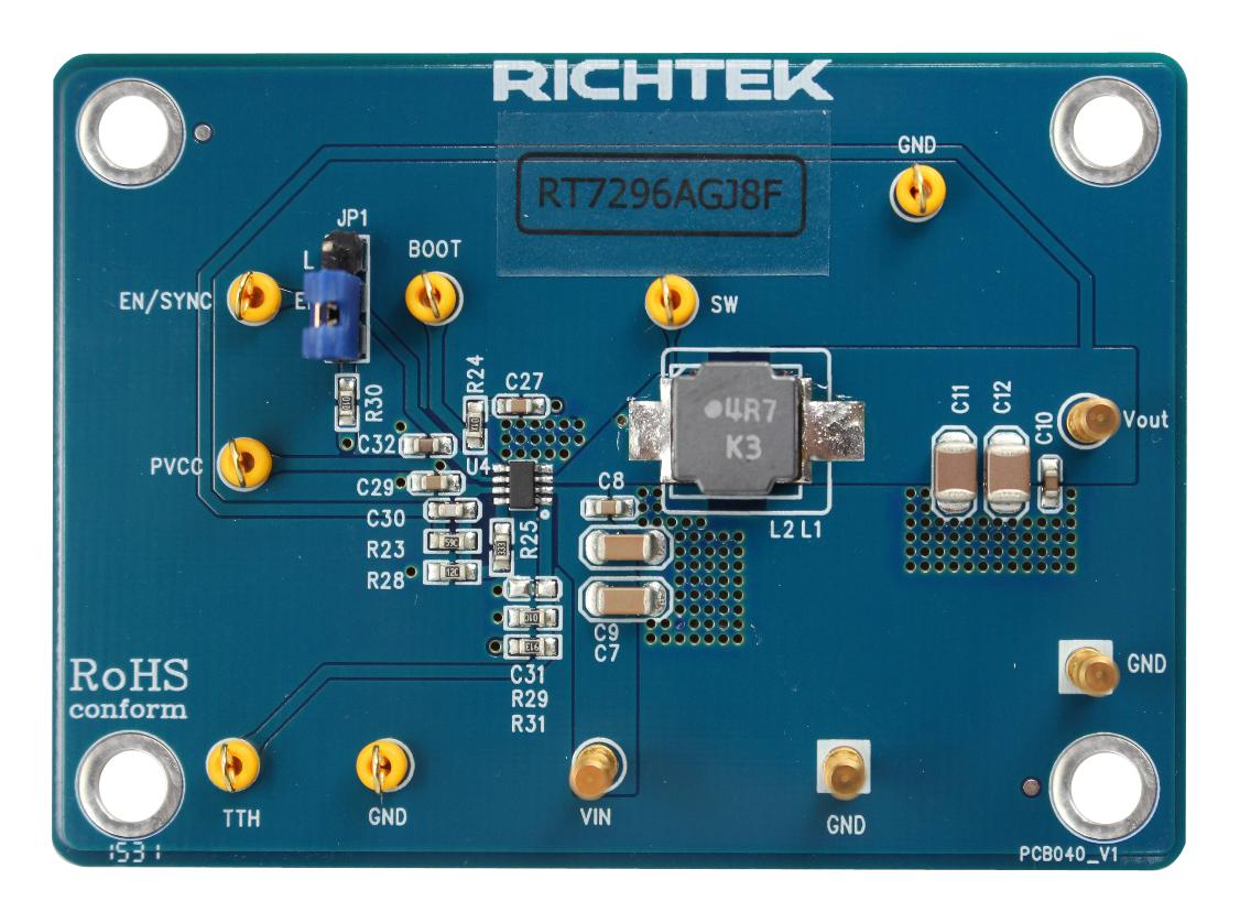 EVB_RT7296AGJ8F - Richtek - Evaluation Board, RT7296A DC/DC Converter, 3.3V