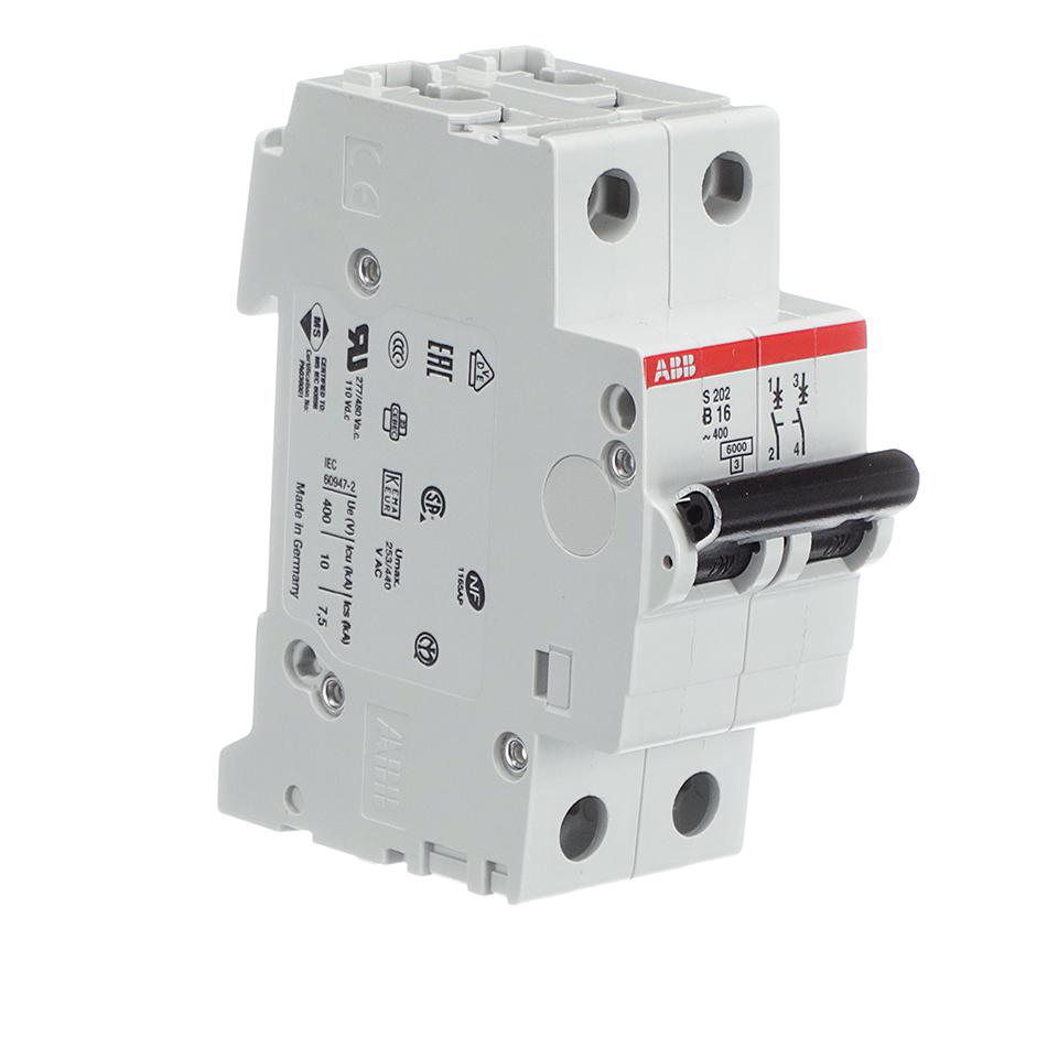 S202-B16 - Abb - Thermal Magnetic Circuit Breaker, Miniature, B Curve