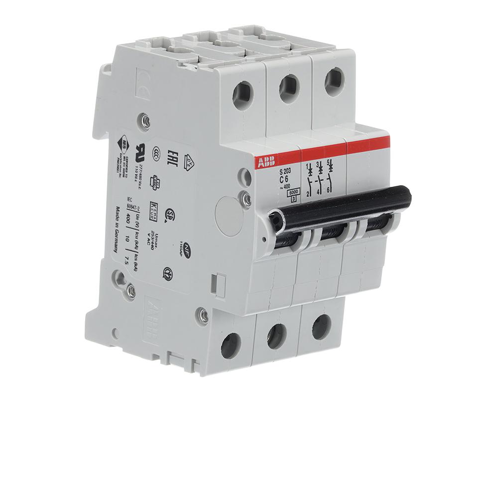 S203-C6 - Abb - Thermal Magnetic Circuit Breaker, Miniature, C Curve