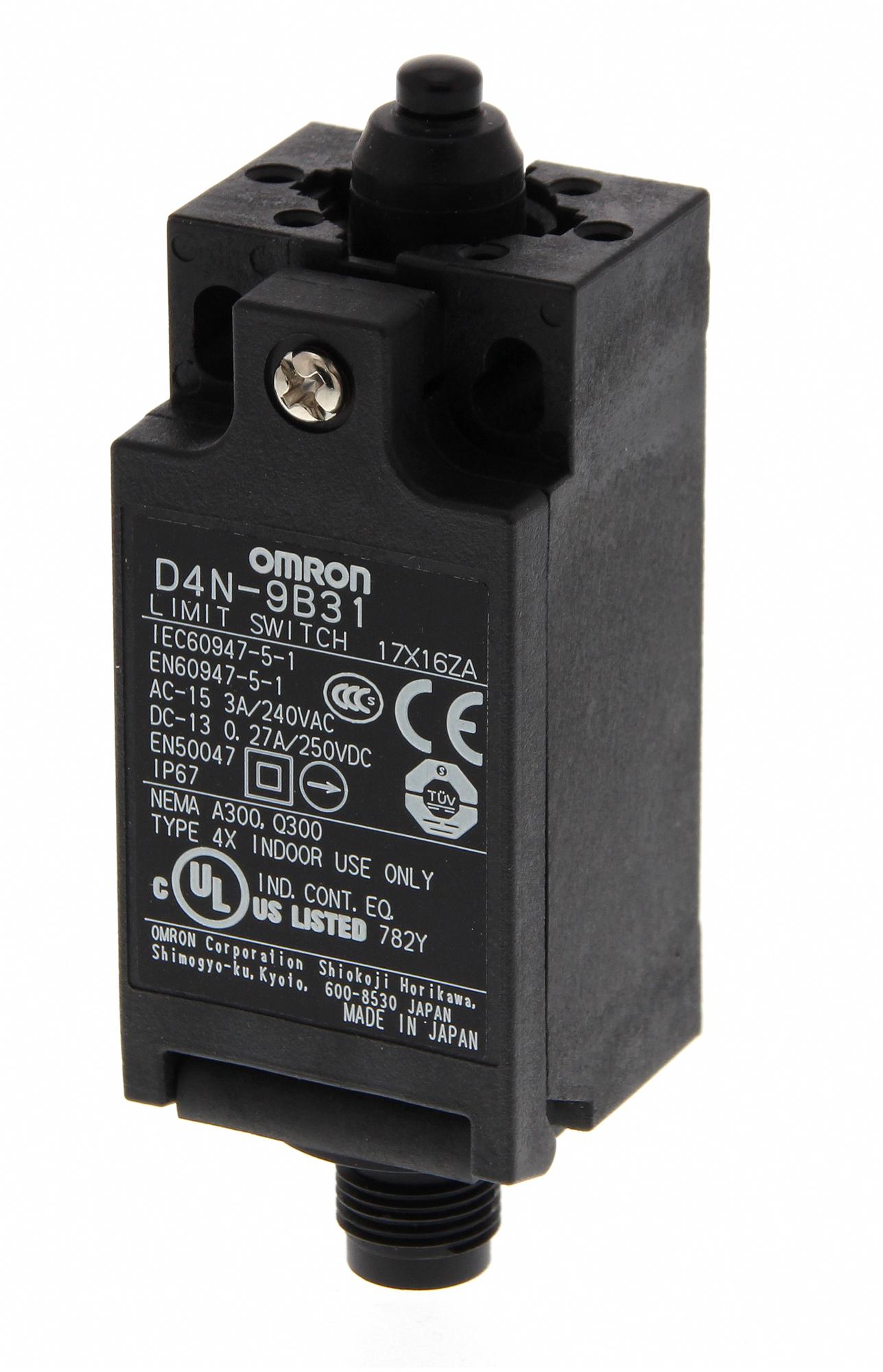 D4N-9B31 - Omron Industrial Automation - Limit Switch, Top Plunger, DPST-NC