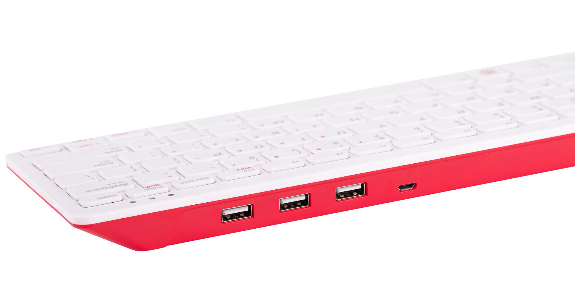 RPI-KEYB (SE)-RED/WHITE - Raspberry-pi - Raspberry Pi Keyboard, Red ...