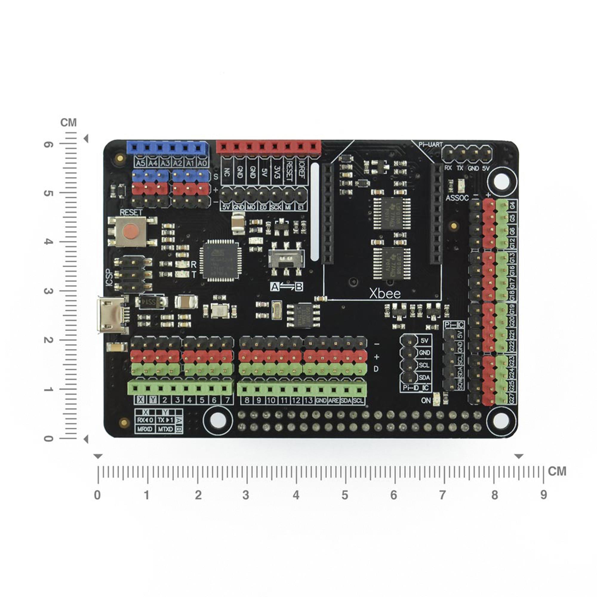 Dfr0327 Dfrobot Arduino Expansion Shield For Raspberry Pi B2b3b3b Board Atmega32u4 3129