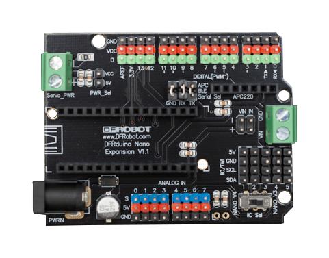 DFR0012 - Dfrobot - Expansion Board, Gravity Nano I/O Shield, Arduino Nano/DFRduino Nano V3 & V4 ...