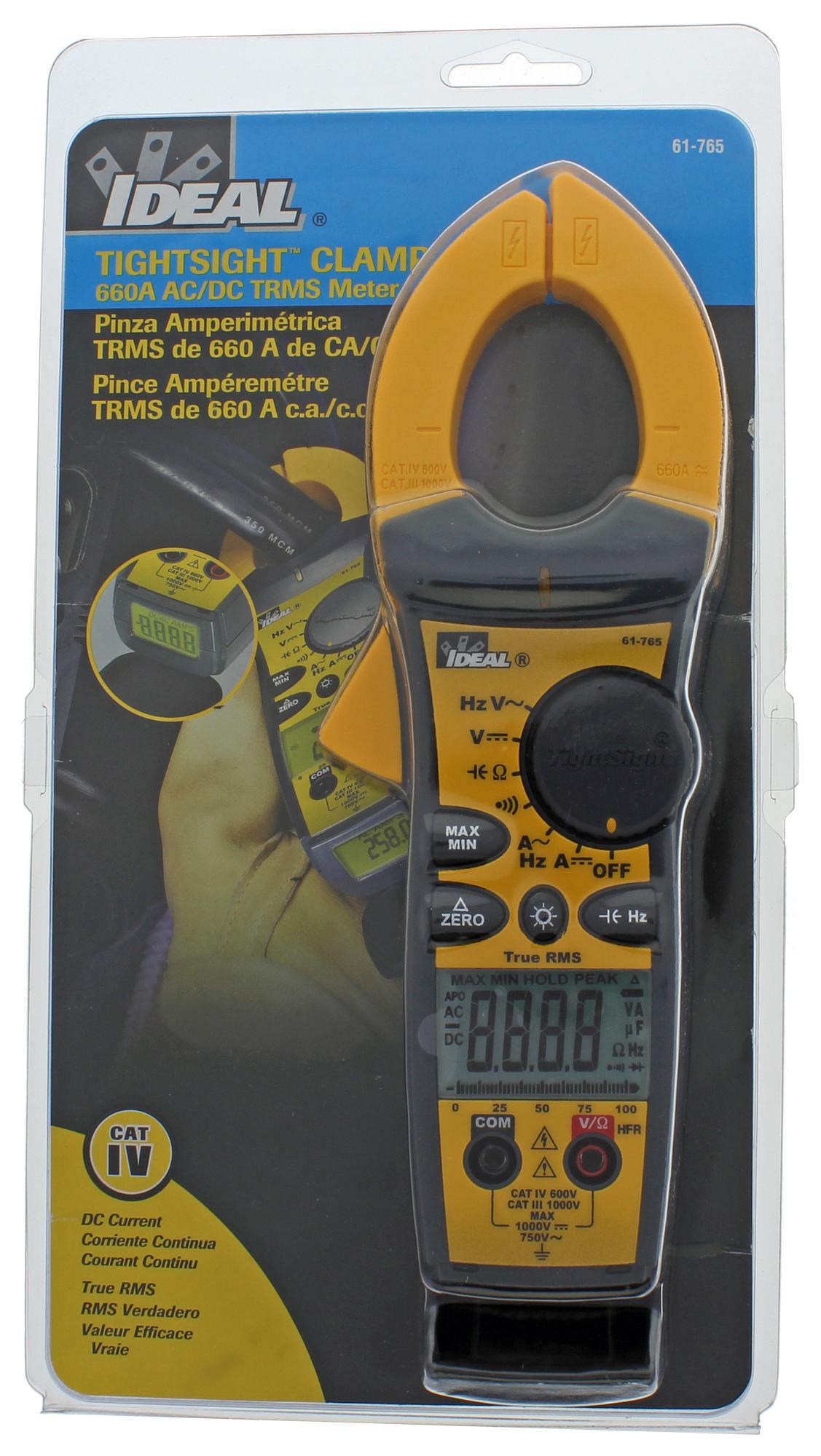 61-765 - Ideal - Clamp Meter, AC/DC Current, AC/DC Voltage