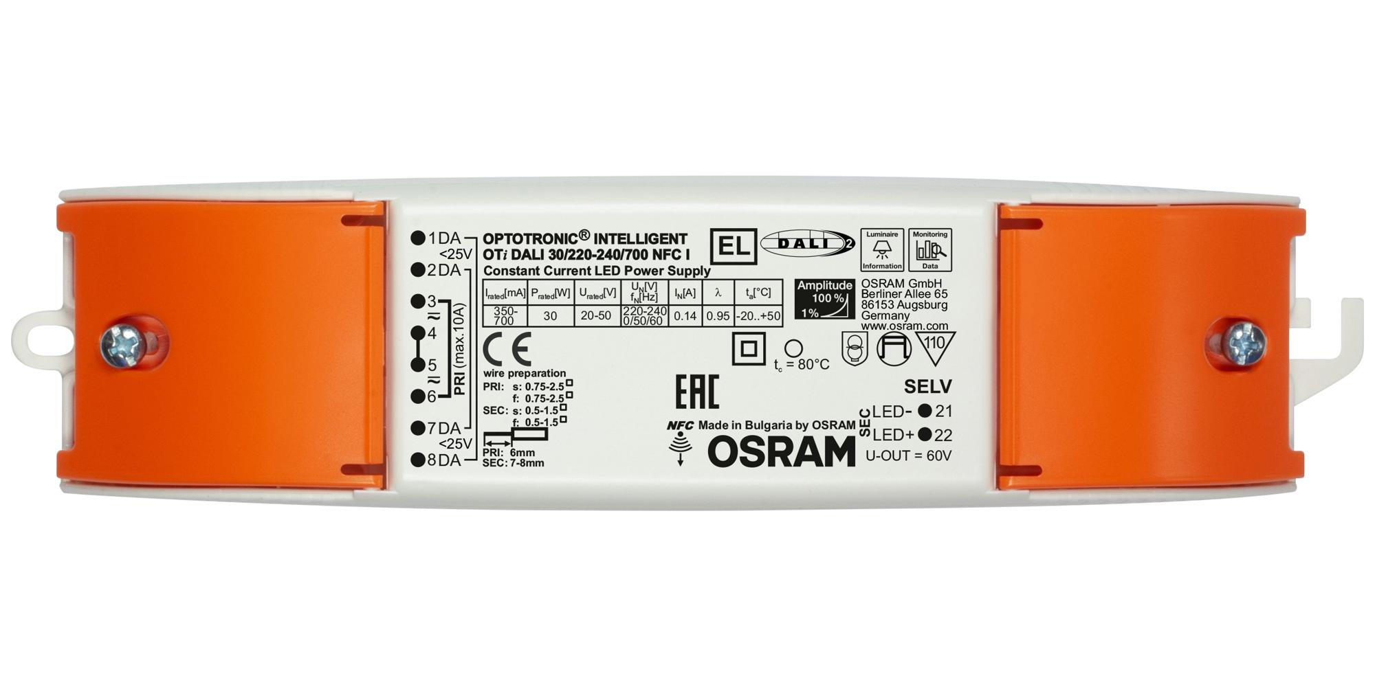 OTI-DALI-30/220-240/700-NFC-I - Osram - LED Driver, LED Lighting, 30 W