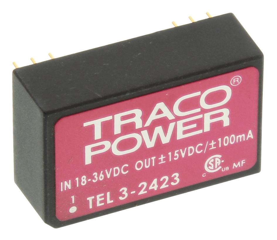 TEL 3-2423 - Traco Power - Isolated Through Hole DC/DC Converter, ITE, 2:1