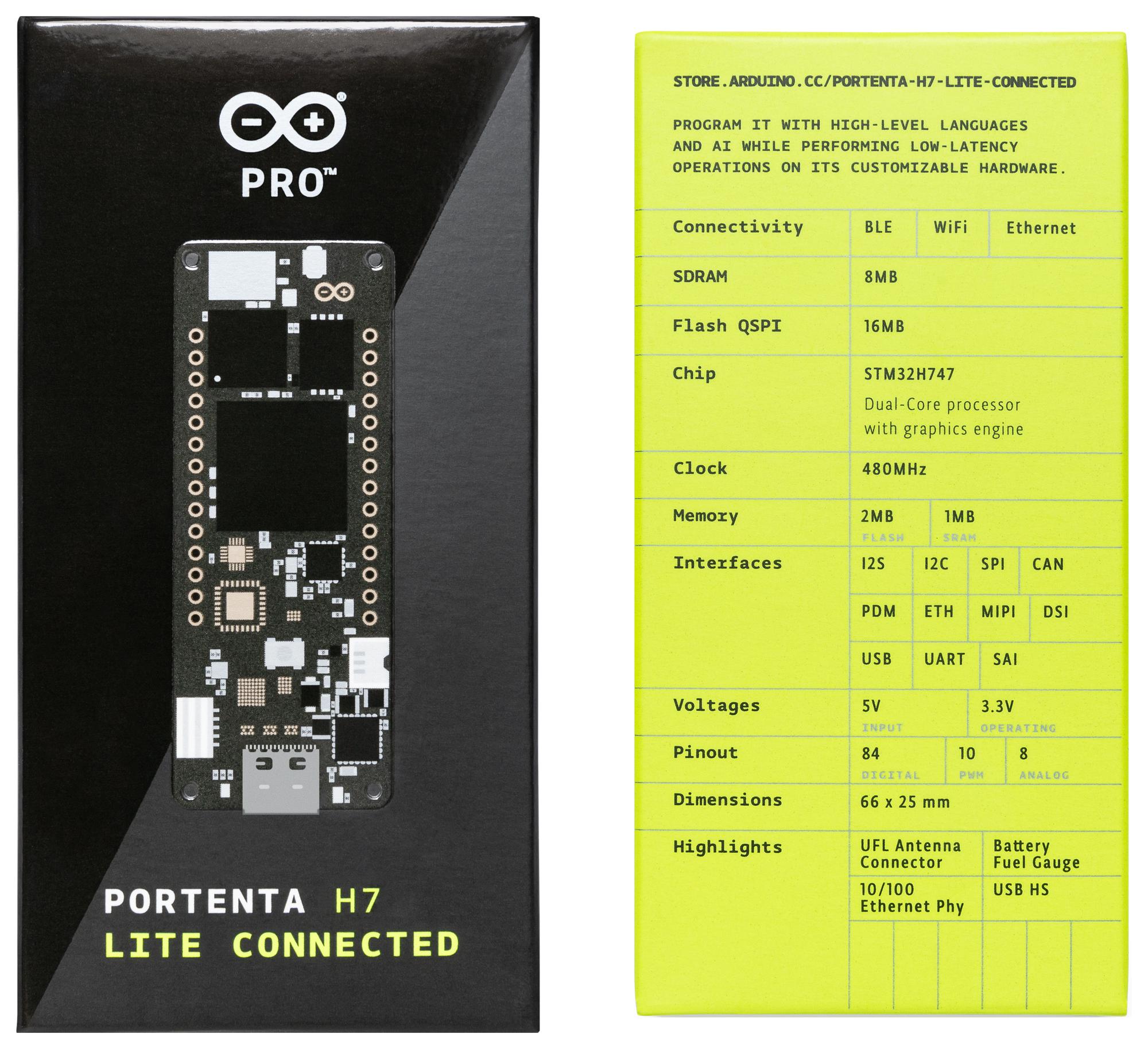 ABX00046 - Arduino - Single Board Computer, Portenta H7 Lite, STM32H747XI