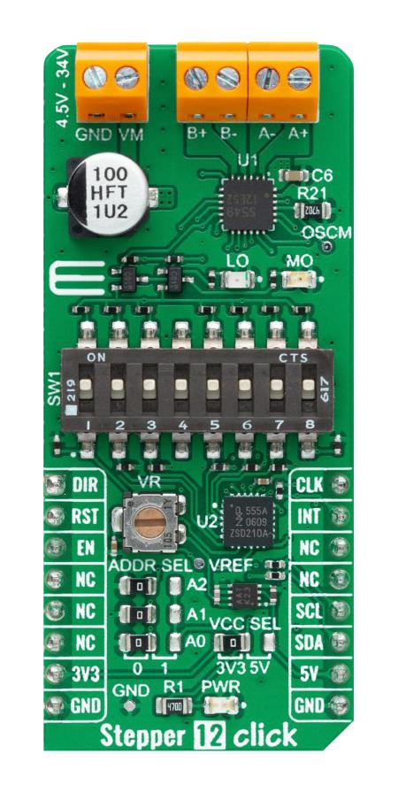 MIKROE-5303 - Mikroelektronika - Click Board, Stepper 12, TB67S549FTG
