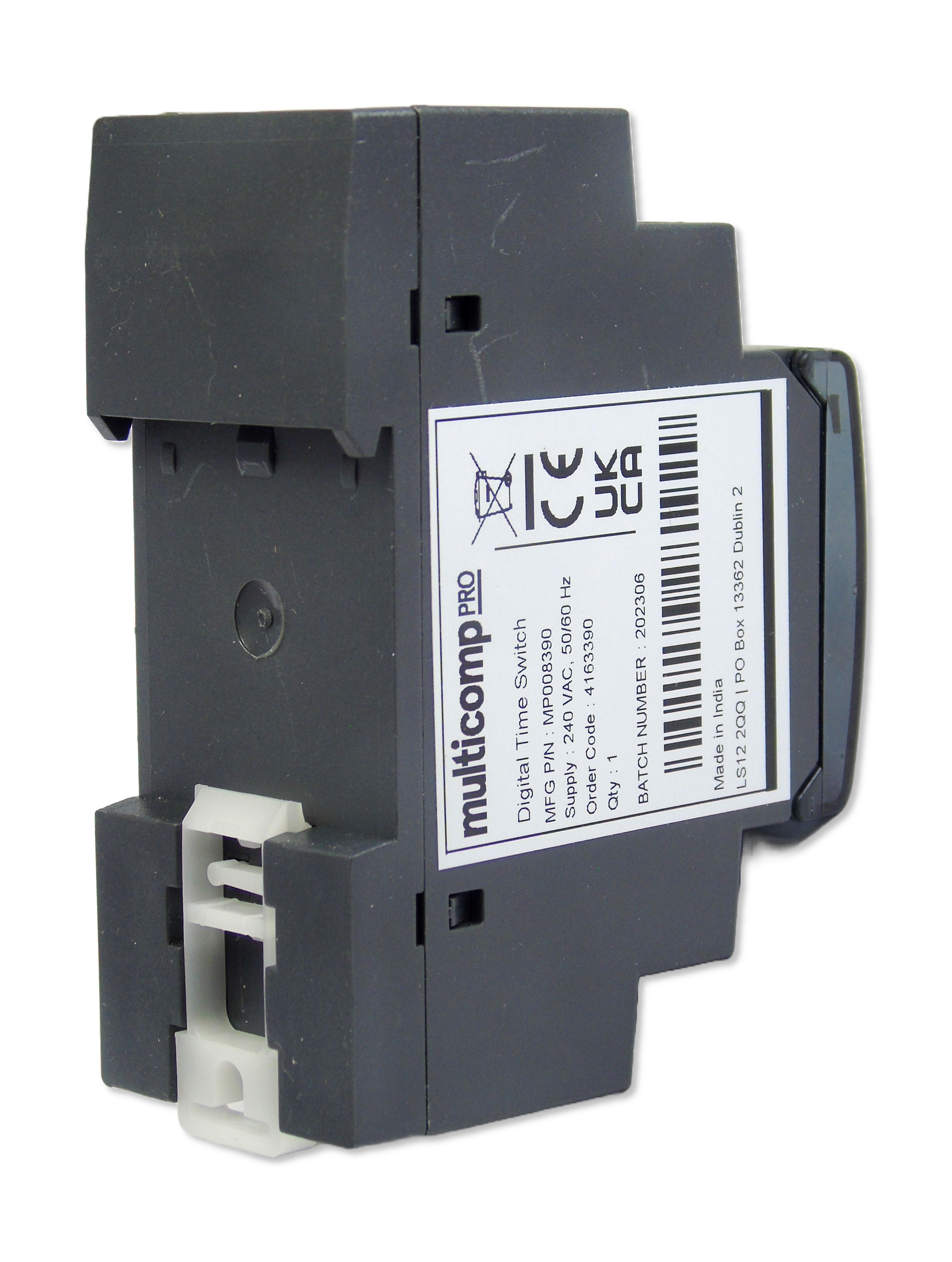 MP008390 - Multicomp Pro - DIN Rail Digital Timer, MP Digital Time ...