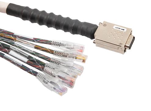 MRJ21AD-03 - L-com - Ethernet Cable, Cat5e, MRJ21 Straight Plug to 6x ...