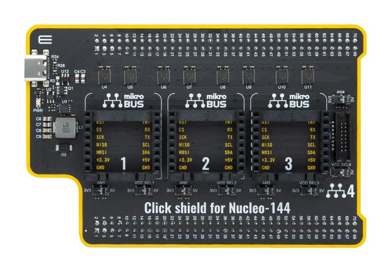 Mikroe 5487 Mikroelektronika Expansion Board Click Shield Nucleo 144 Stm32 
