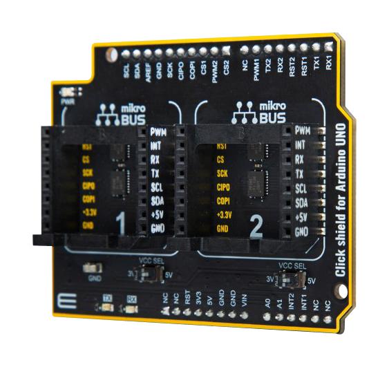 MIKROE-5739 - Mikroelektronika - Click Shield Board, ATmega328P, megaAVR