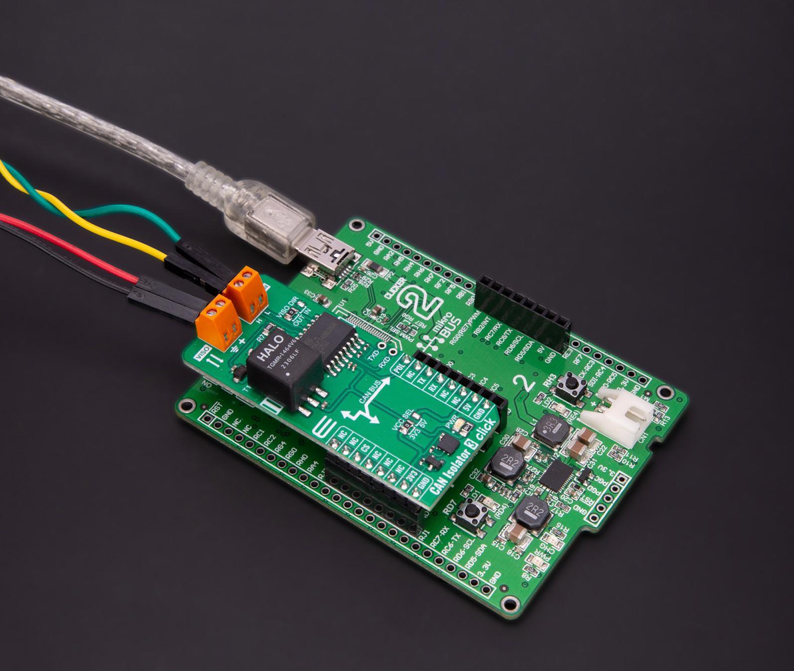 MIKROE-5785 - Mikroelektronika - Add-On Board, CAN Isolator 3 Click, 3.3V/5V in