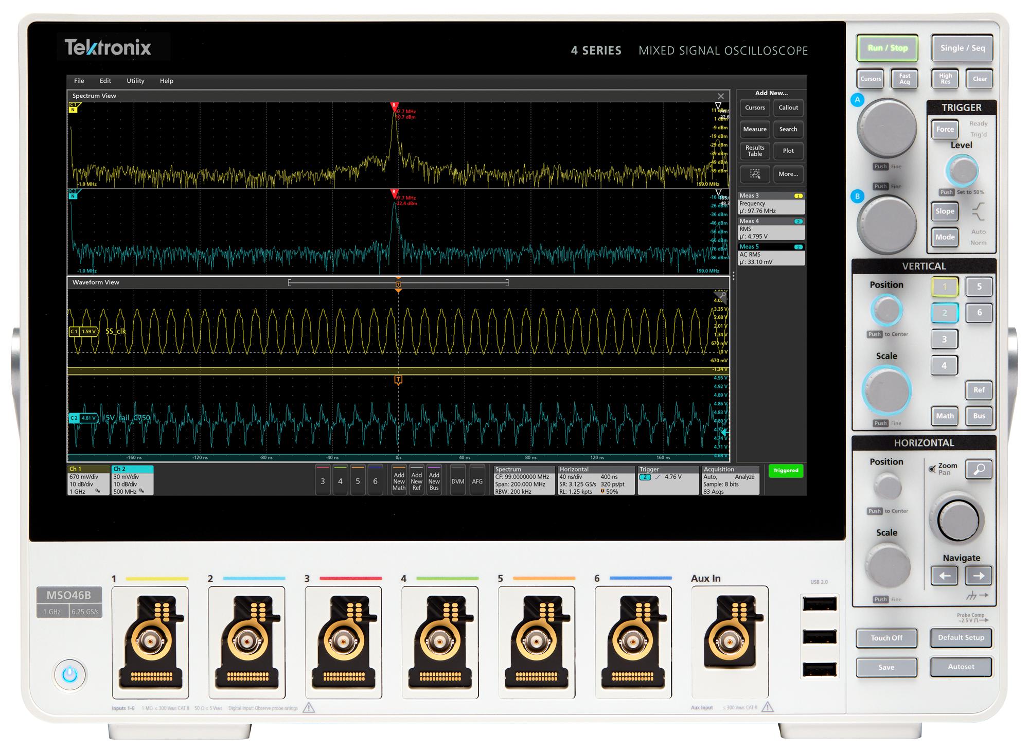 MSO46B 4-BW-200 - Tektronix - MSO / MDO Oscilloscope, 4 Series B, 6 Analogue