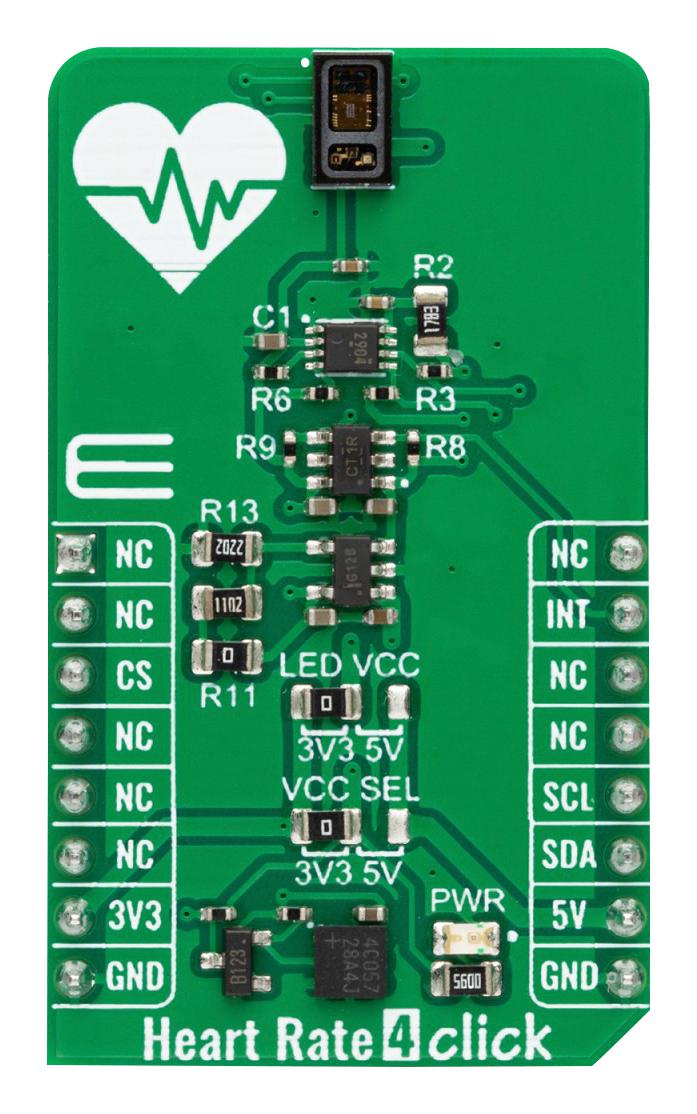 MIKROE-5547 - Mikroelektronika - Add-On Board, Heart Rate 4 Click, MAX30101
