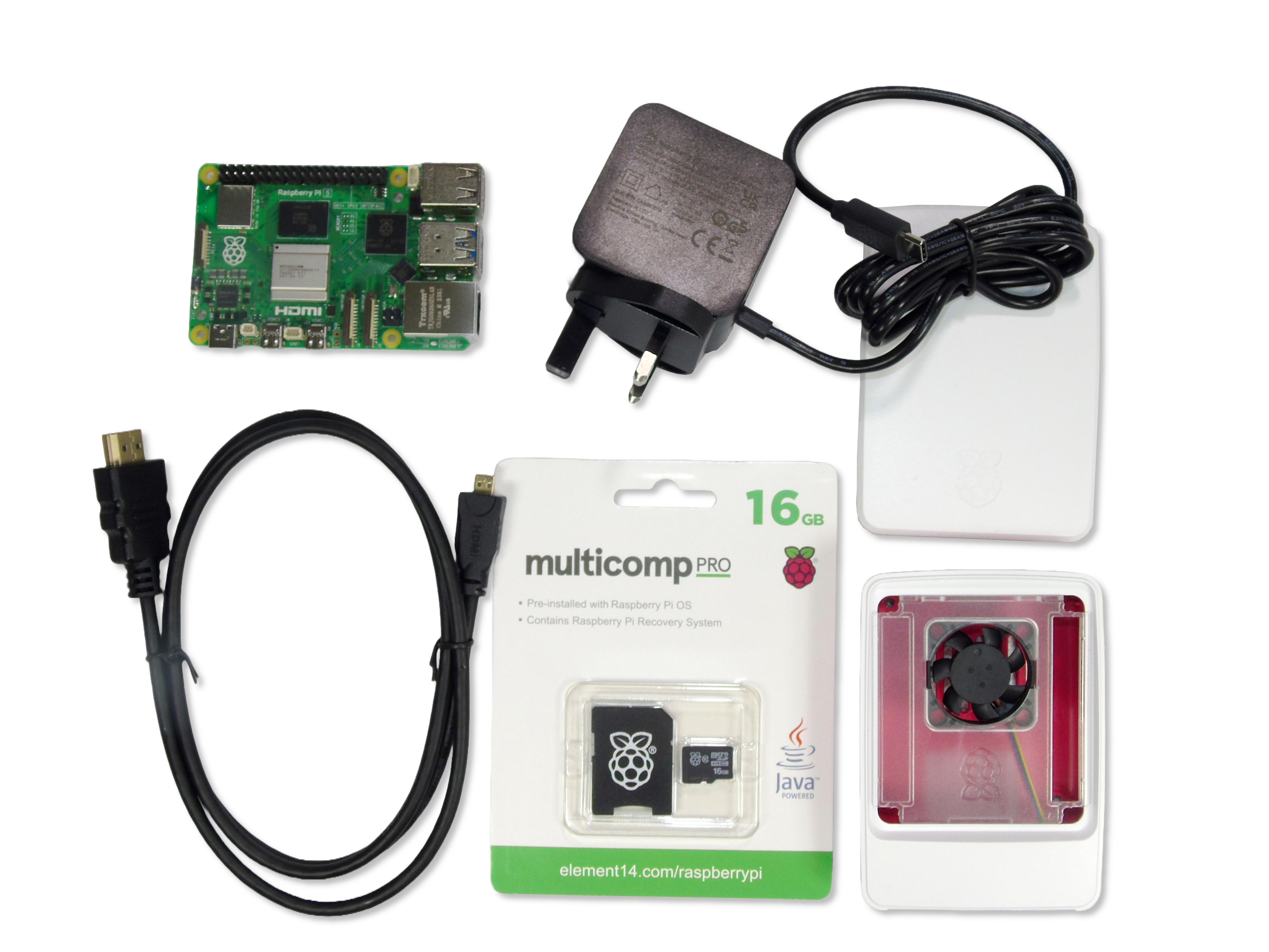 RPI5-STARTER KIT-8GB-UK - Multicomp Pro - Raspberry Pi 5 Starter Kit, 8GB, micro SD 16GB