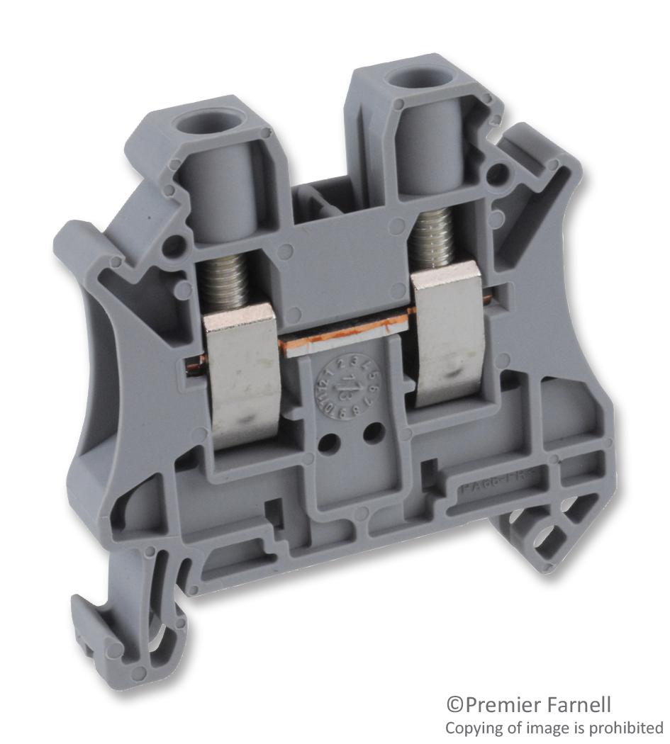 3044131 - Phoenix Contact - DIN Rail Mount Terminal Block, 2 Ways, 24 AWG