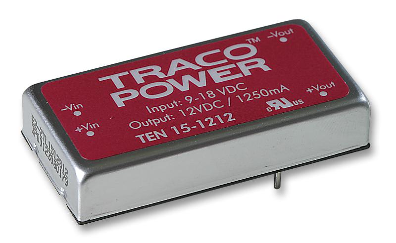 TEN 15-1212. - Traco Power - Isolated Through Hole DC/DC Converter, ITE, 2:1