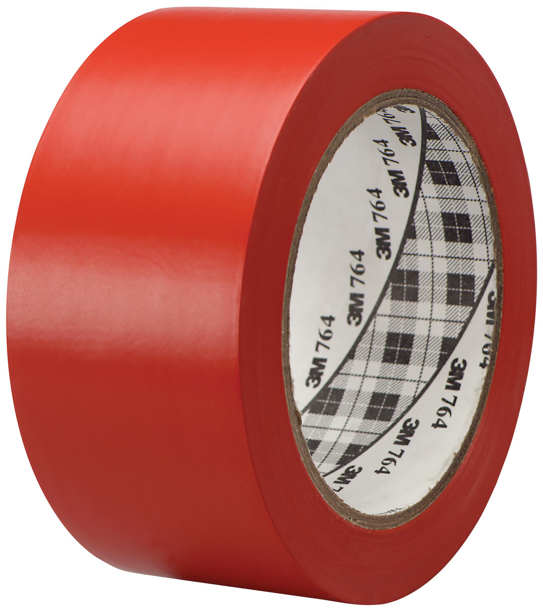 764I RED - 3m - Marking Tape, PVC (Polyvinyl Chloride), Red