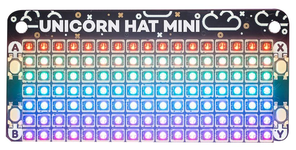 PIM498 - Pimoroni - Unicorn HAT Mini Board, One Hundred RGB LED, Raspberry Pi