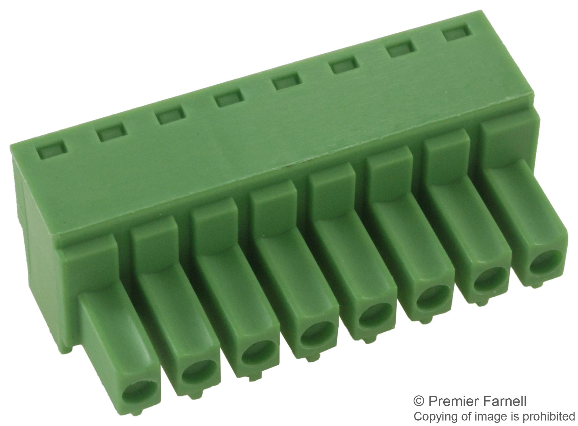EBK-08-B. - Multicomp - TERMINAL BLOCK, EUROSTYLE, 8 POSITION 24-12AWG