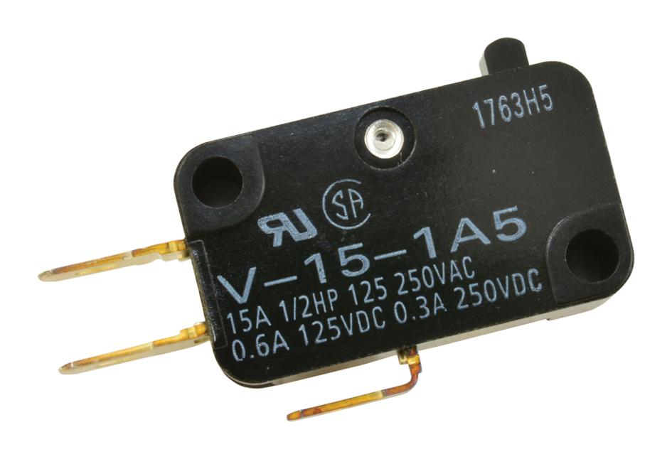 V-15-1A5 - Omron Electronic Components - MICROSWITCH, PIN PLUNGER, SPDT 15A 250V