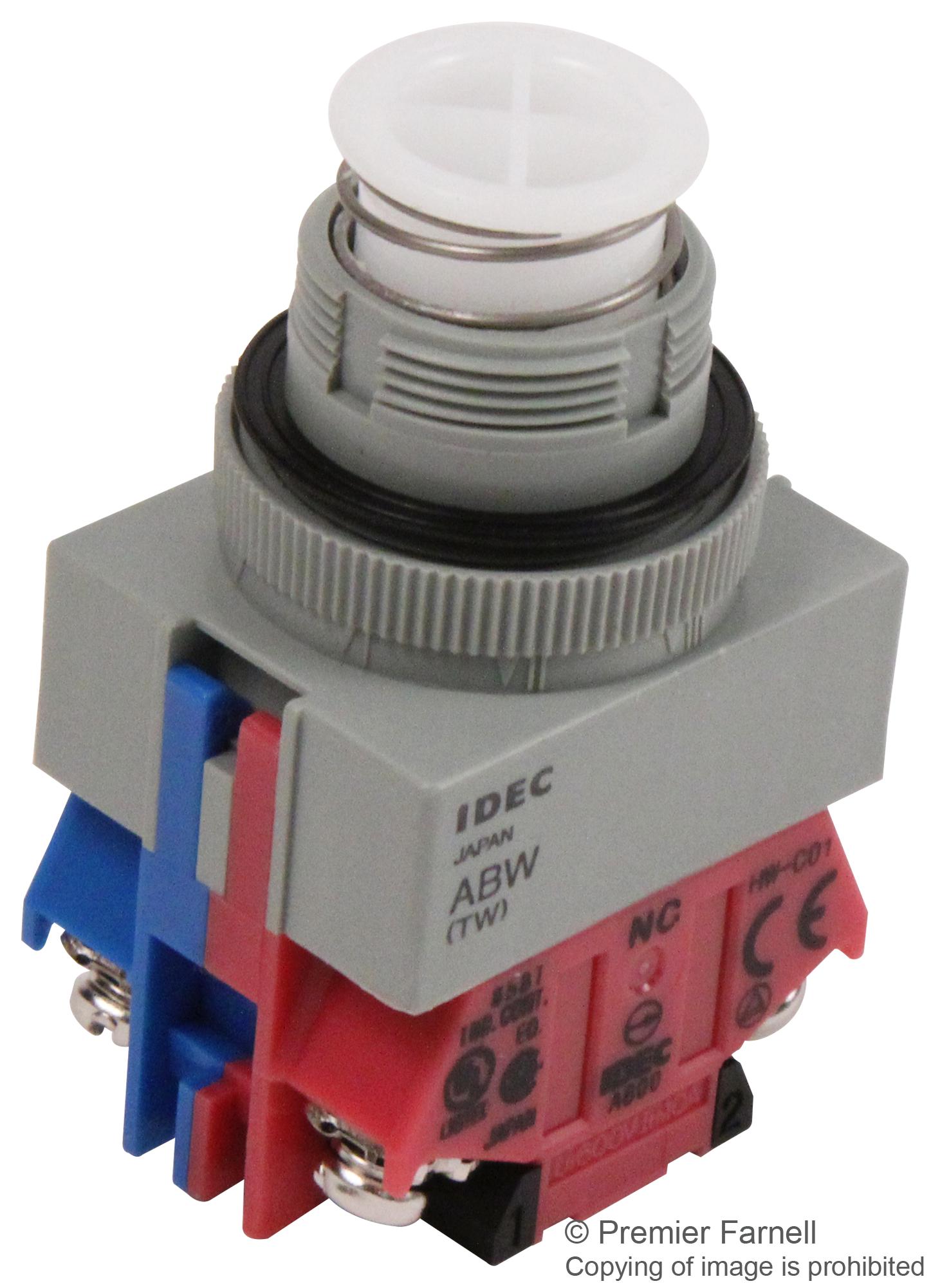 ABW111 BGR - Idec - SWITCH, INDUSTRIAL PUSHBUTTON, 22MM