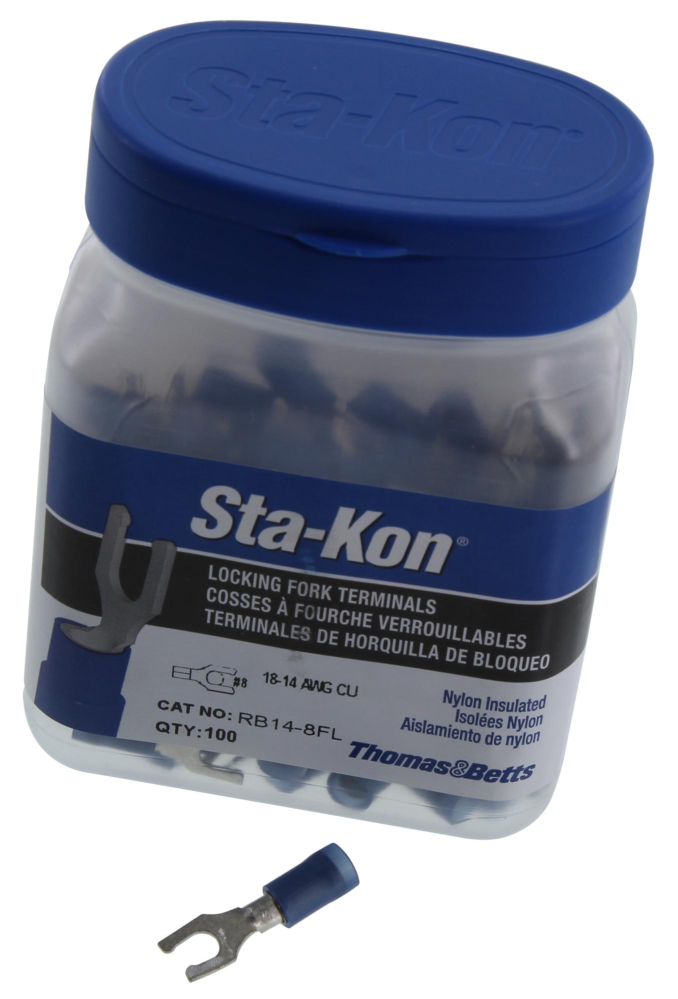 RB14-8FL - Abb - Thomas & Betts - TERMINAL, SPADE/FORK, #8